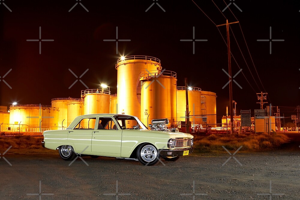 "Yellow Supercharged Ford Falcon XP" by John Jovic | Redbubble