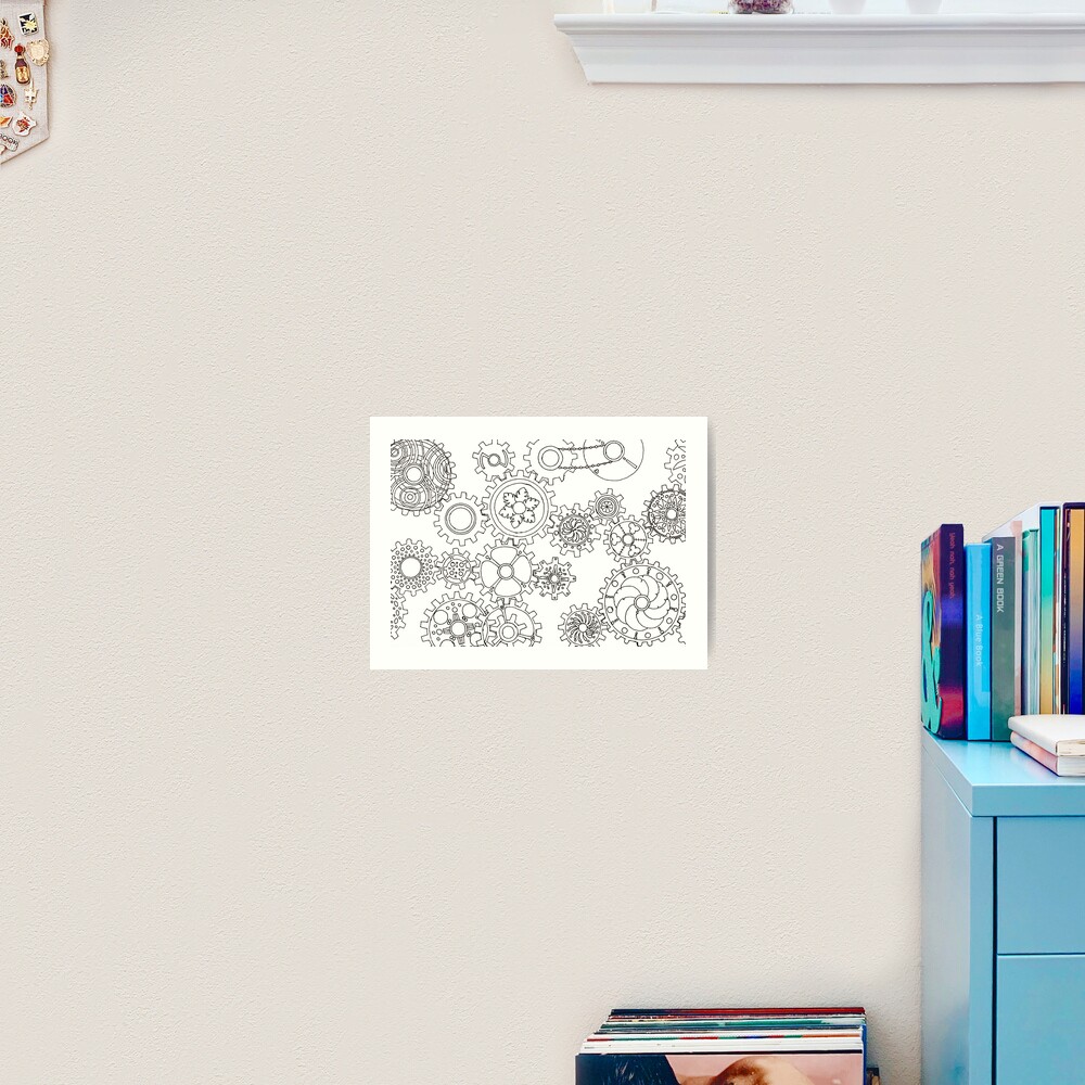 "Cogs #3 (Outline)" Art Print for Sale by HolyOther | Redbubble