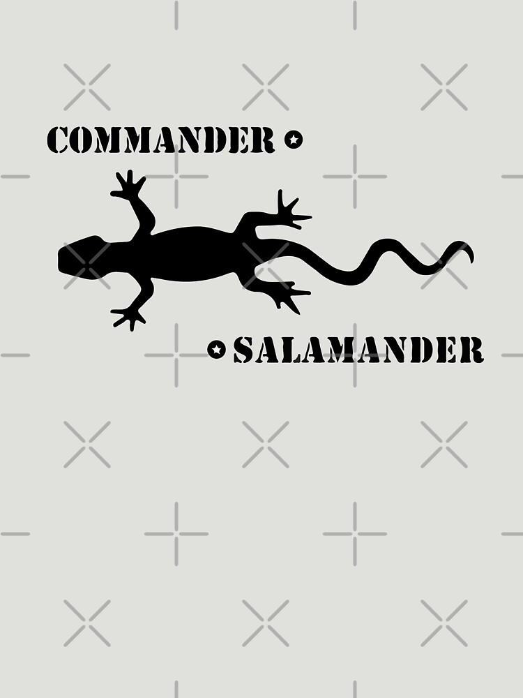 "Commander Salamander (black)" T-shirt for Sale by caitejay | Redbubble ...