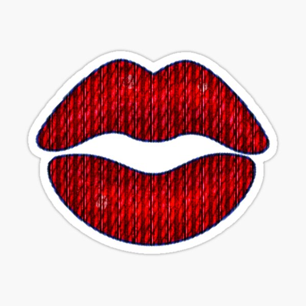"Red Lips (2) Black Background " Sticker by Vk91 | Redbubble