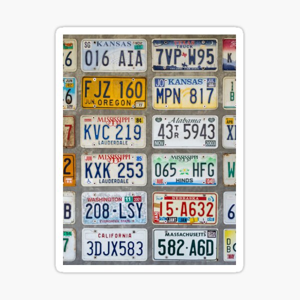 "Number Plate Print" Sticker for Sale by Printiums | Redbubble