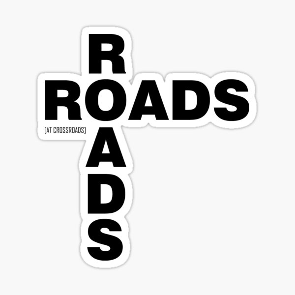 "At Crossroads - Word Puzzle" Sticker for Sale by MadFE | Redbubble