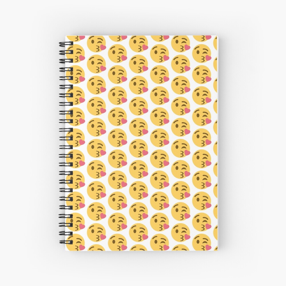 "face blowing a kiss emoji" Spiral Notebook by Winkham | Redbubble