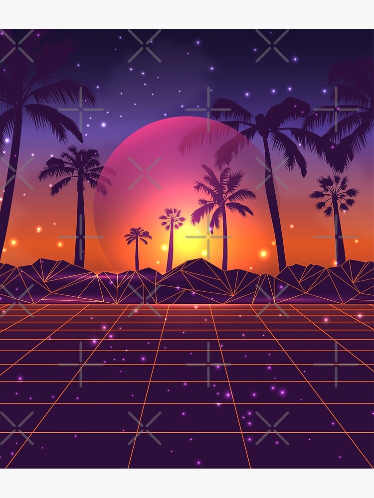 "Sunset Synthwave State of Mind" Canvas Print by MaiZephyr | Redbubble