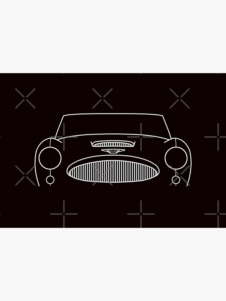 "Austin-Healey 3000 classic car outline graphic (white)" Mask for Sale ...