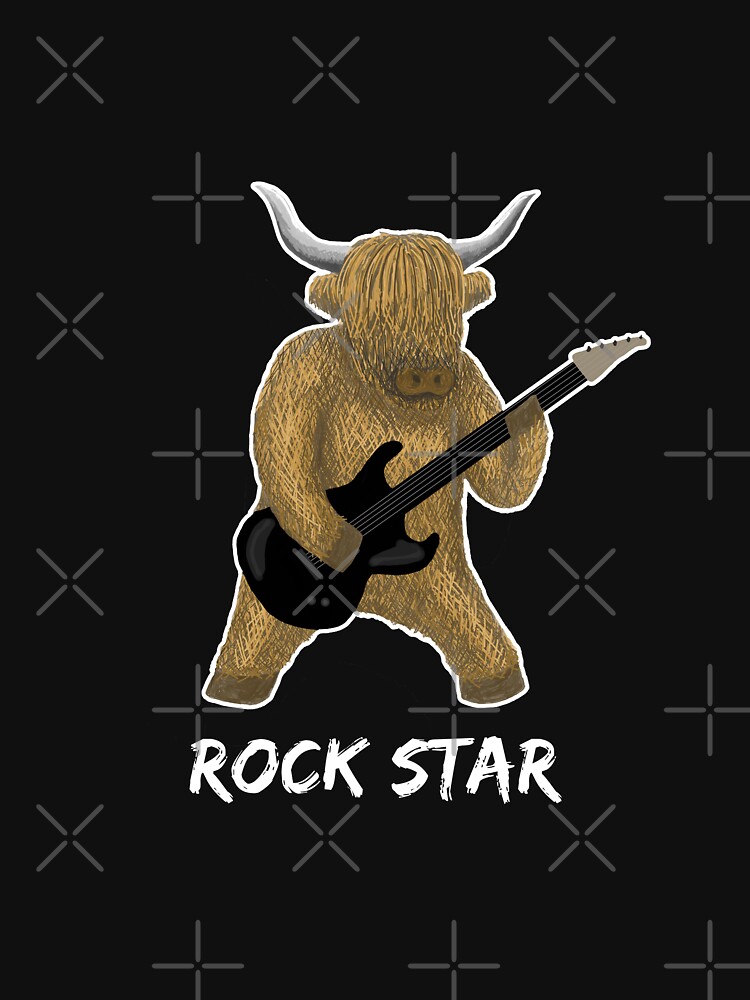 "Highland Cow Rock Star" T-shirt by Rainewave | Redbubble | highland ...