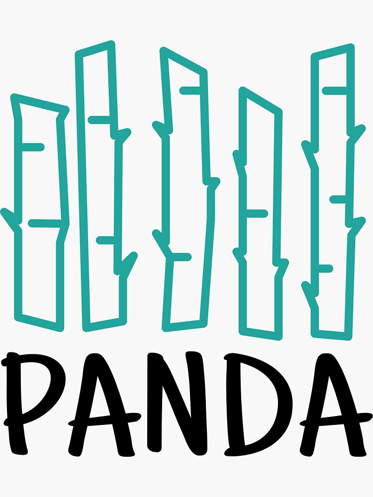 "Panda Eating Bamboo" Sticker by ELmezz | Redbubble