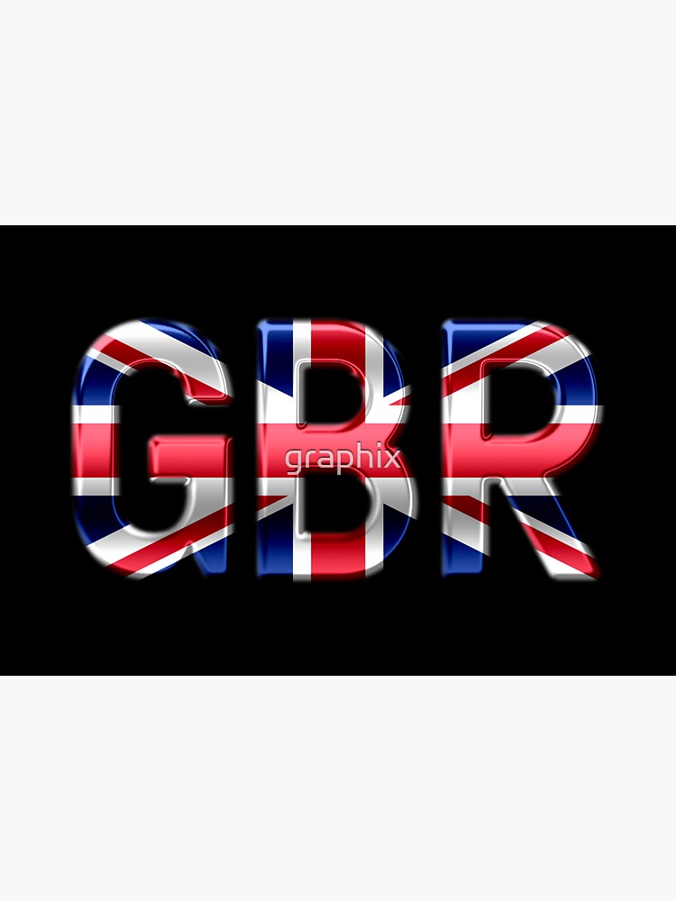 "GBR - British Flag - Metallic Text" Sticker for Sale by graphix ...