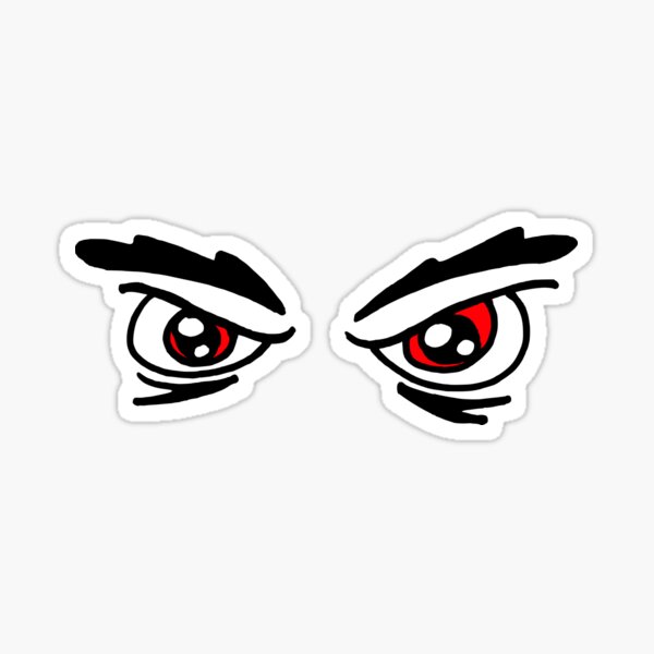 "Angry Red Eyes" Sticker for Sale by medben | Redbubble