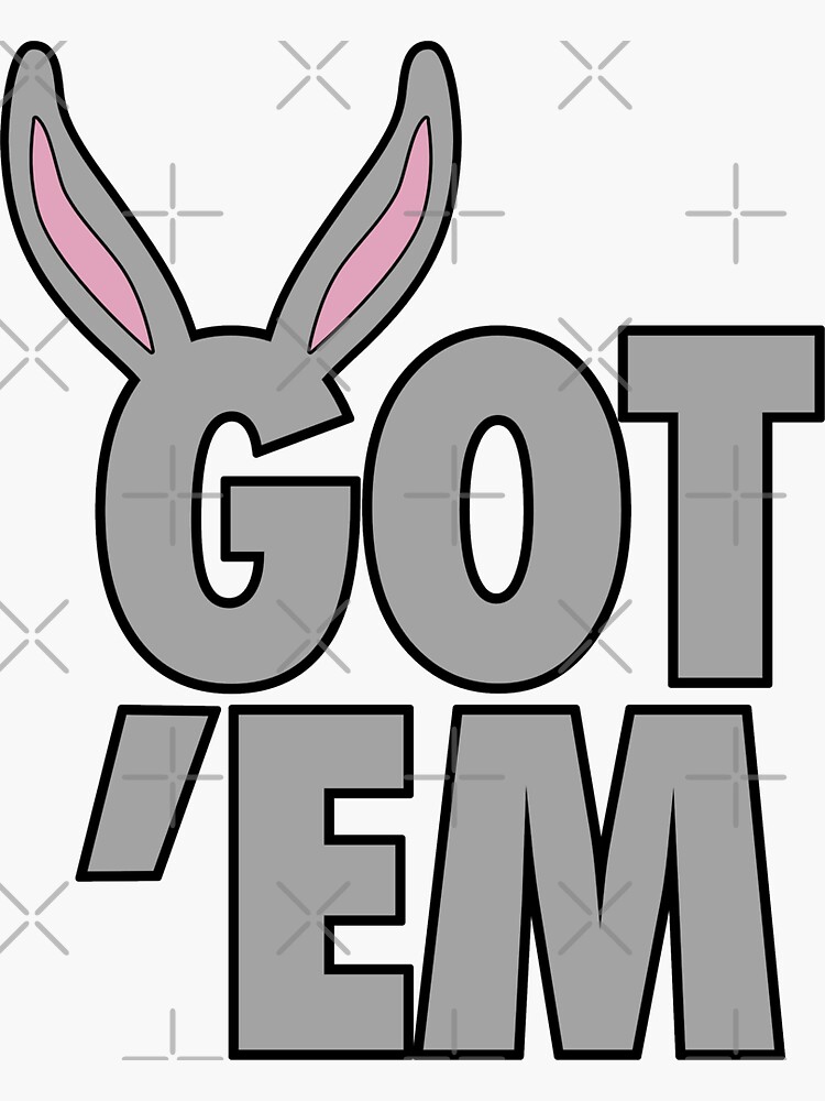 "Hare Got Em" Sticker for Sale by JACKDesignUK | Redbubble