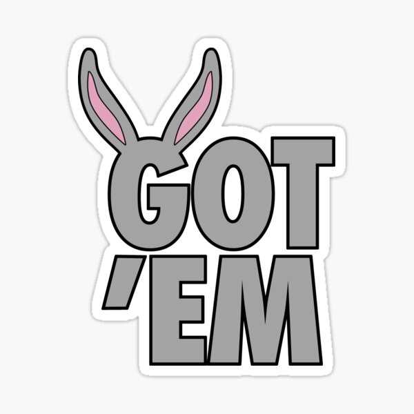 "Hare Got Em" Sticker for Sale by JACKDesignUK | Redbubble