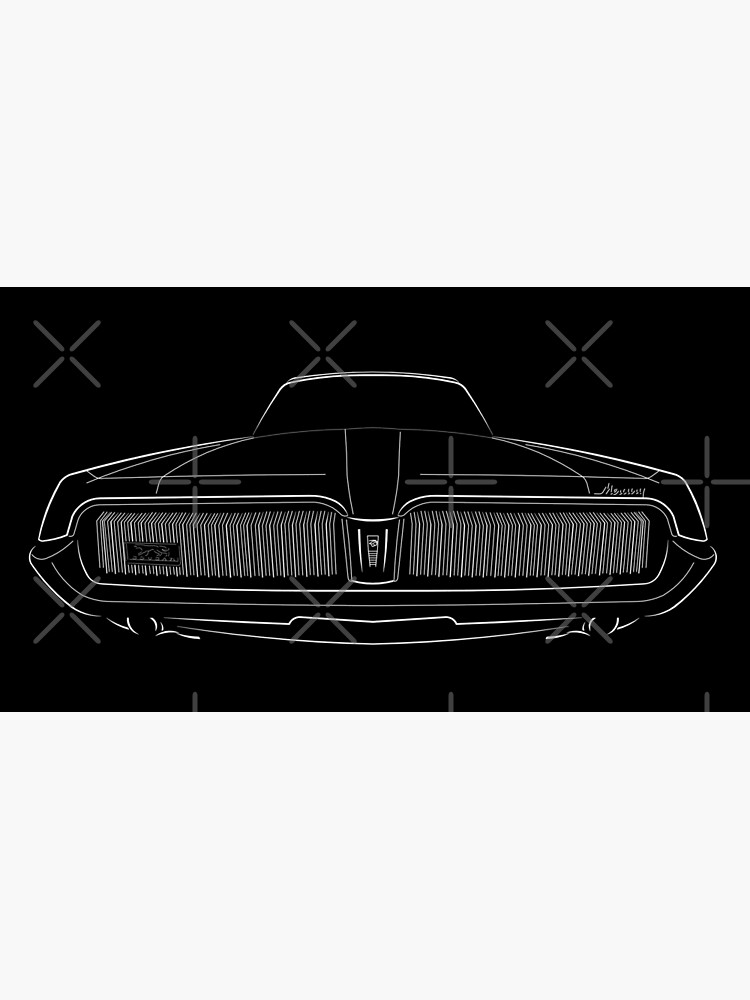 "1967 Mercury Cougar XR7 - front stencil, white" Art Print by mal ...
