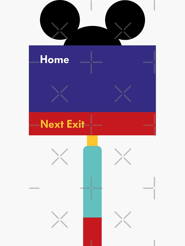 "Home, Next Exit – Mickey Purple Signs" Sticker by fandemonium | Redbubble