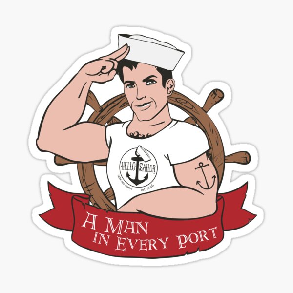 "Hello Sailor Artistic Port Design" Sticker for Sale by FleetWeek ...