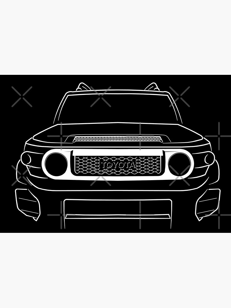 "Toyota FJ Cruiser - front stencil, white" Poster for Sale by mal ...