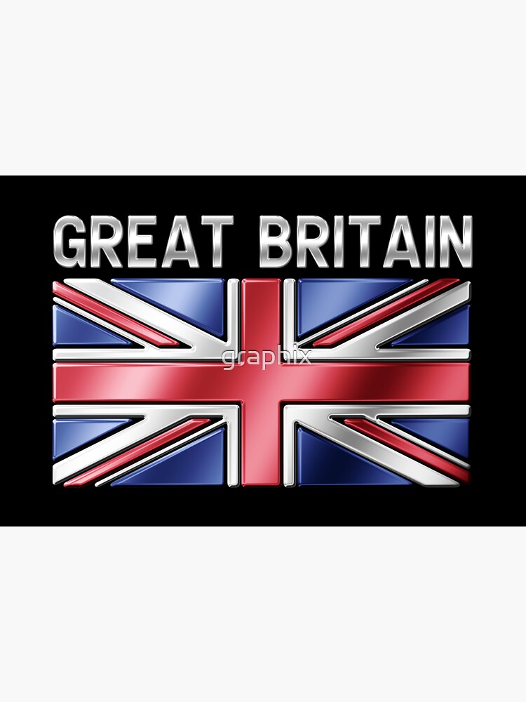 "Great Britain - British Flag & Text - Metallic" Sticker by graphix ...
