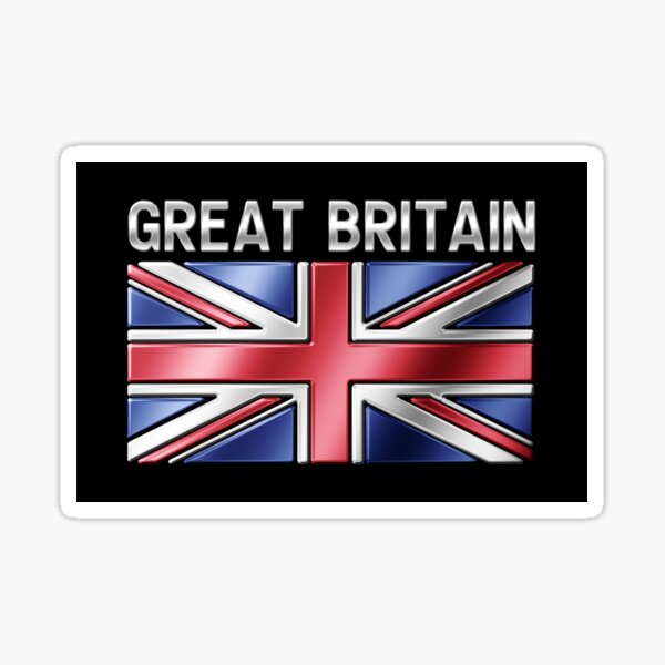 "Great Britain - British Flag & Text - Metallic" Sticker by graphix ...