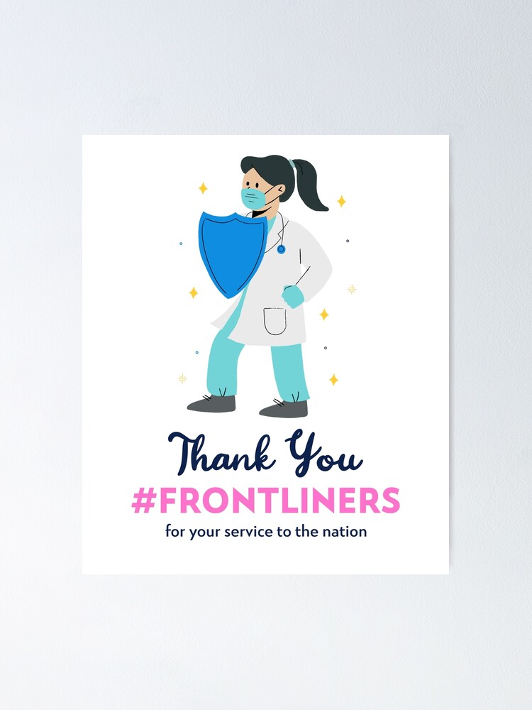 "Thank You Frontliners For Your Service To The Nation" Poster for Sale ...
