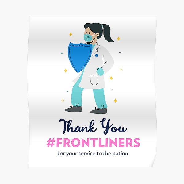"Thank You Frontliners For Your Service To The Nation" Poster for Sale ...