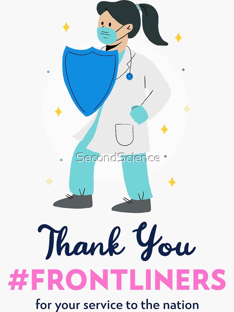 "Thank You Frontliners For Your Service To The Nation" Sticker for Sale ...