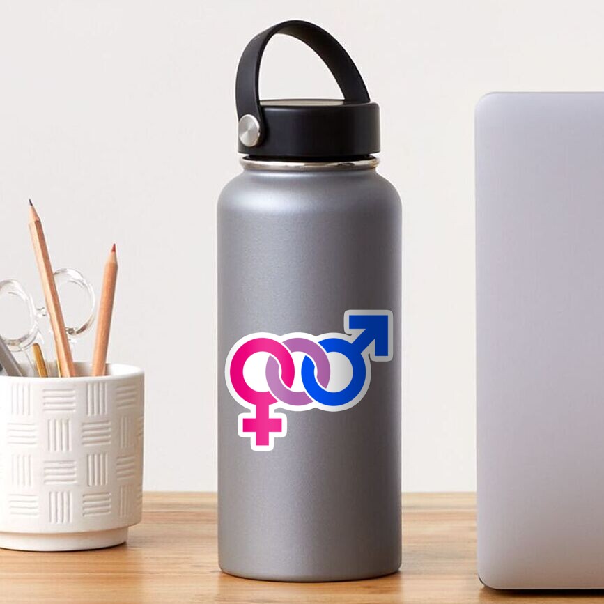 Bisexual Couple Symbol Sticker For Sale By Mtzarte Redbubble