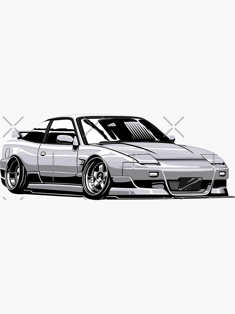 "Nissan 240sx White" Sticker for Sale by Aliaksandr | Redbubble
