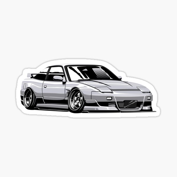 "Nissan 240sx White" Sticker for Sale by Aliaksandr | Redbubble