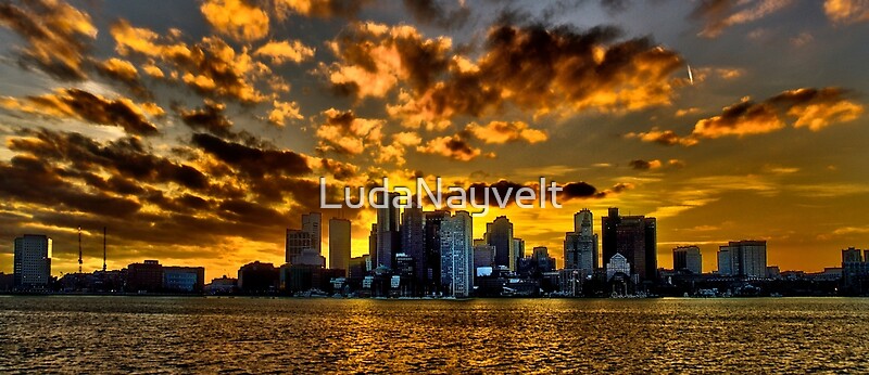 "Sunset over Boston Harbor" by LudaNayvelt | Redbubble