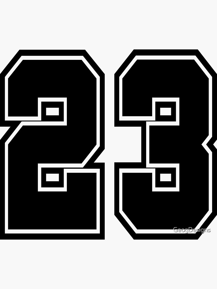 Pegatina con la obra «23 número de camiseta número de fútbol de fútbol ...
