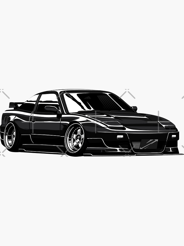 "Nissan 240sx Black" Sticker for Sale by JDM APEX | Redbubble