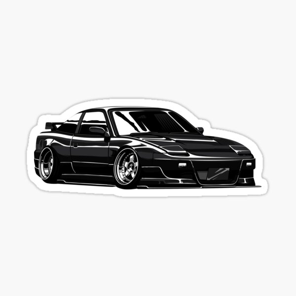 "Nissan 240sx Black" Sticker for Sale by JDM APEX | Redbubble