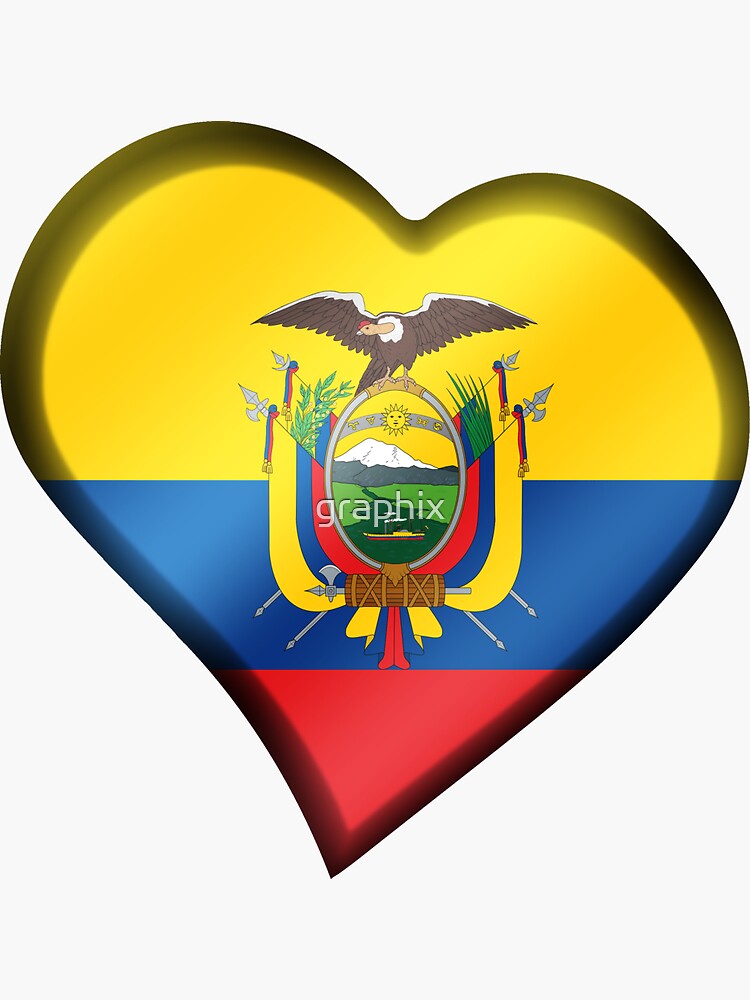 "Ecuadorian Flag - Ecuador - Heart" Sticker by graphix | Redbubble