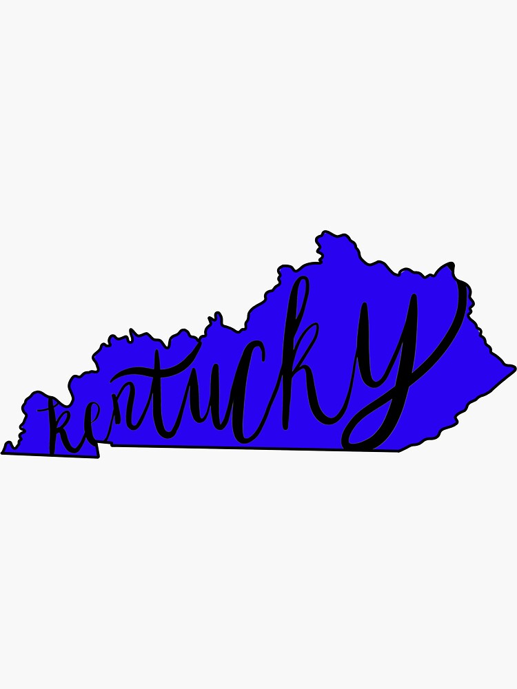 "Blue Kentucky logo state outline " Sticker for Sale by kookiefran ...