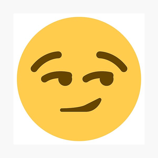 "Yellow Smirky Face Emoji" Photographic Print by Winkham | Redbubble