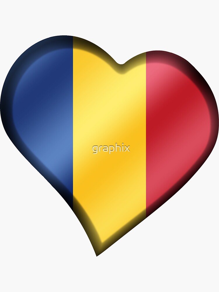 "Romanian Flag - Romania - Heart" Sticker for Sale by graphix | Redbubble