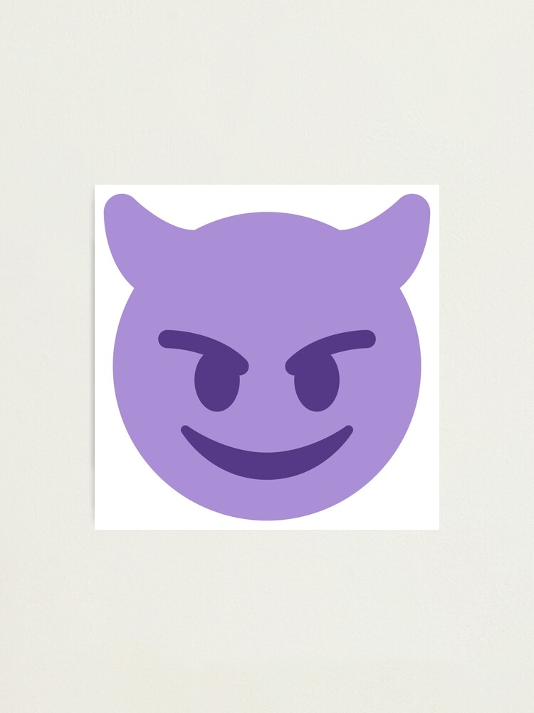 Purple Smiling Devil With Horns Emoji Photographic Print For Sale By