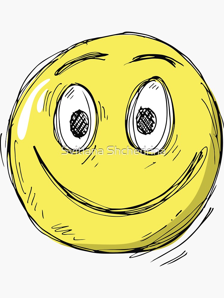 "Big Yellow Smile" Sticker by shchedrina | Redbubble