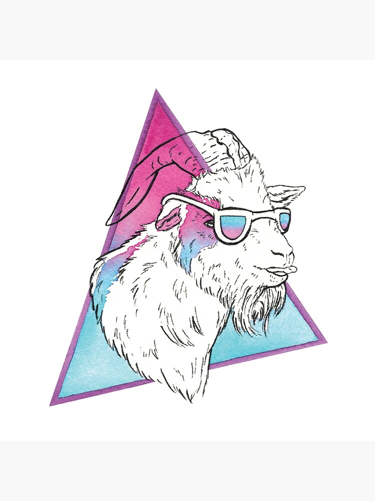 "Radical 80s Goat With Sunglasses" Poster by teadogart | Redbubble