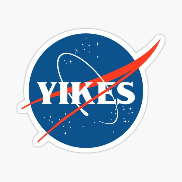 "yikes nasa logo" Sticker for Sale by inyourcar | Redbubble