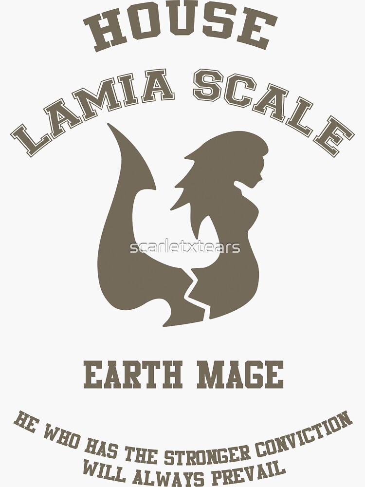 "Earth Mage of Lamia Scale - normal" Sticker for Sale by scarletxtears ...