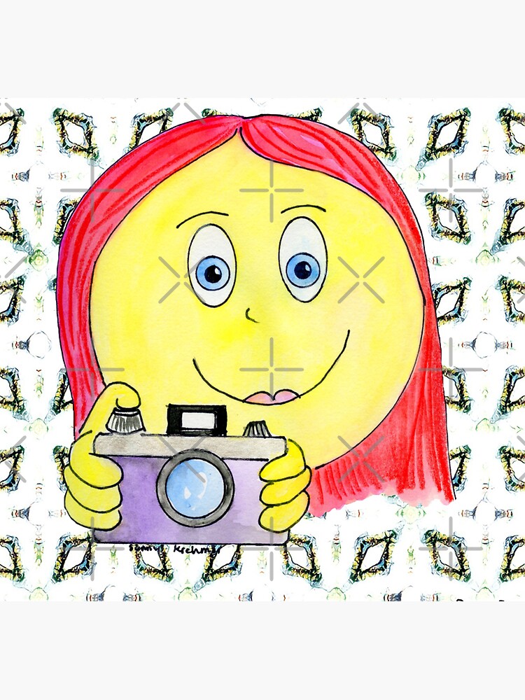 "Smiley Photographer Mask with background" Sticker by krchmar | Redbubble
