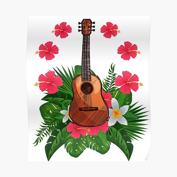 "Floral Ukulele Design" Poster for Sale by PayoutStream | Redbubble