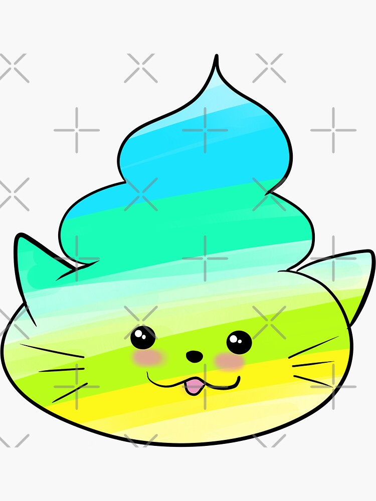 "Cute Cat Poo" Sticker by CutiePockets | Redbubble