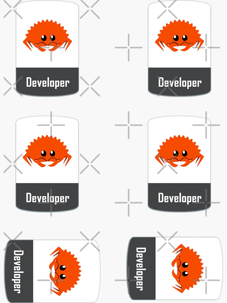 "Rust Badge with Ferris" Sticker for Sale by leesander | Redbubble