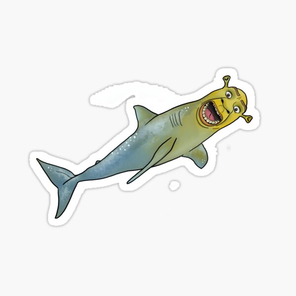 "Shrek Shark" Sticker for Sale by RBecca5 | Redbubble