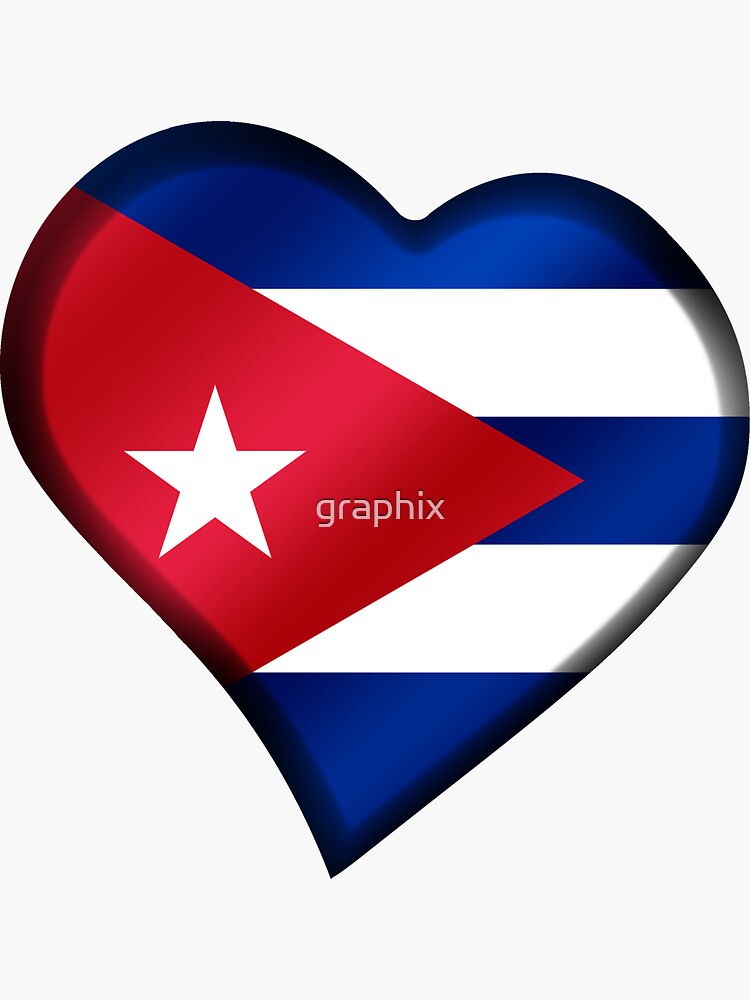 "Cuban Flag - Cuba - Heart" Sticker for Sale by graphix | Redbubble