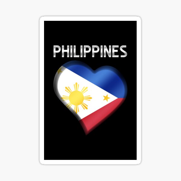 "Philippines - Filipine Flag Heart & Text - Metallic" Sticker for Sale ...