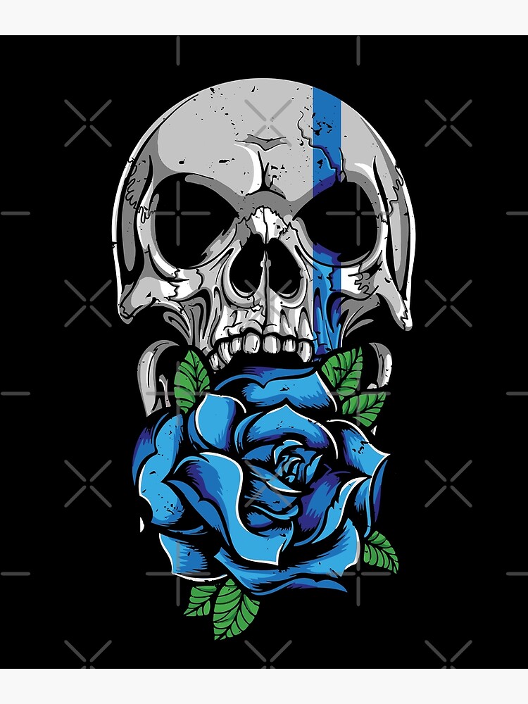Blue Line Skull Wallpaper Thin Blue Line Police American Flag