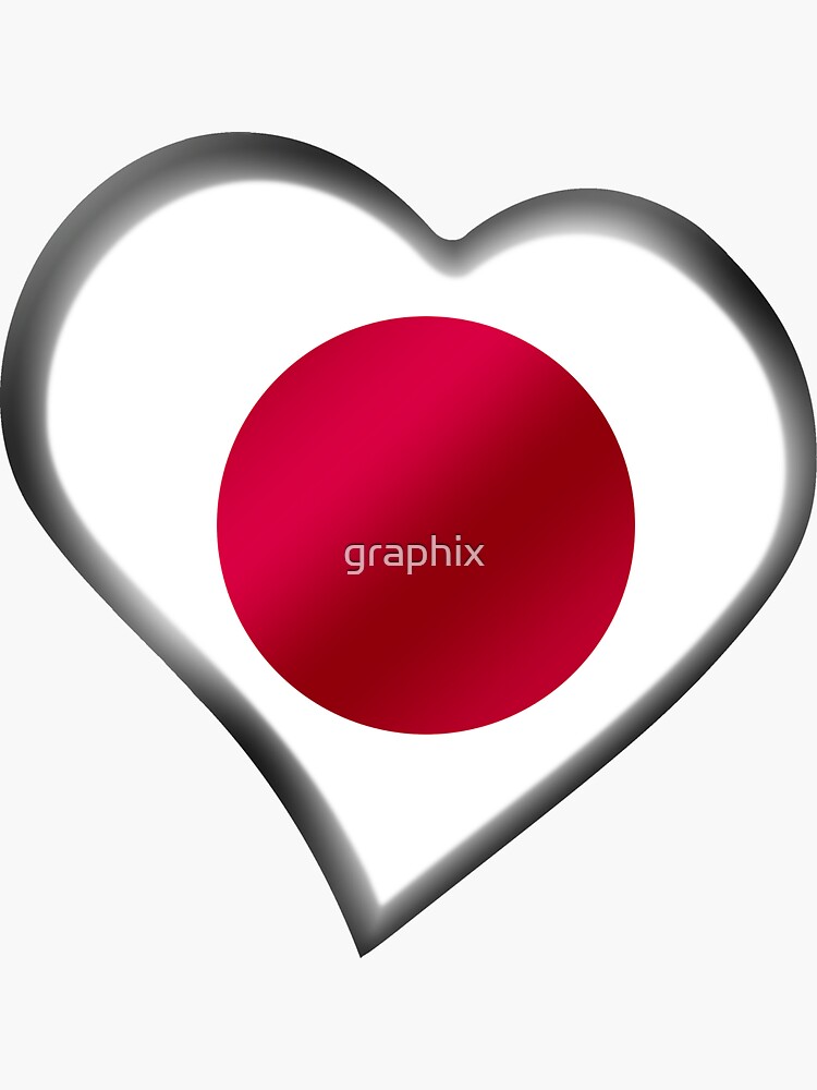 "Japanese Flag - Japan - Heart" Sticker for Sale by graphix | Redbubble