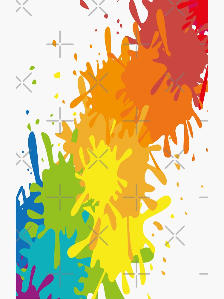 "Multi-color, rainbow splatter pattern" Sticker by yougalore | Redbubble